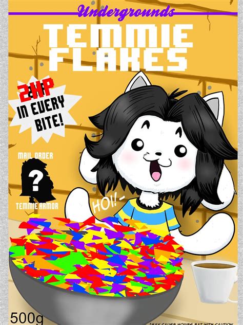 Temmie Flakes T Shirt By Jamonred Redbubble Temmie T Shirts Flakes T Shirts Parody T