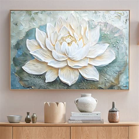 Temple And Webster Elegant Lotus Framed Canvas Wall Art