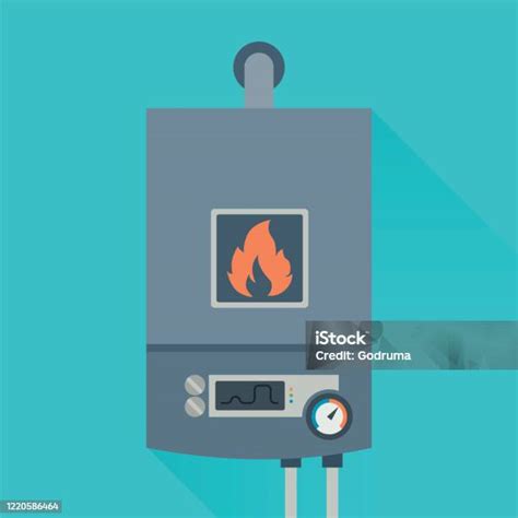 뜨거운 온도 물을 위한 용광로 홈 시스템 가스 가열 보일러 벡터 전기로에 대한 스톡 벡터 아트 및 기타 이미지 전기로 보일러 라디에이터 Istock