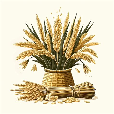 Elegant Bunch Of Paddy Vector Illustration Premium Ai Generated Vector