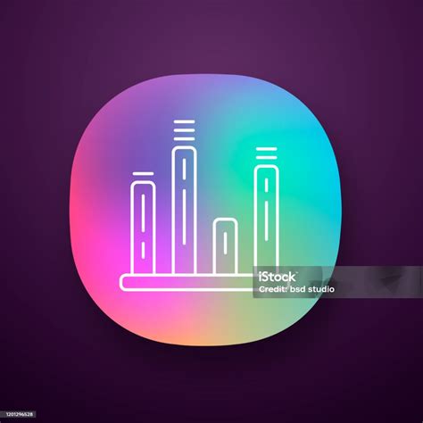 막대 그래프 응용 프로그램 아이콘입니다 다이어그램 선 그래프 통계 데이터 시각화 정보의 상징적 표현 Uiux 사용자 인터페이스