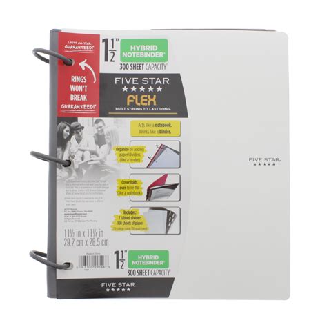 Mead Five Star Flex 15 Hybrid Notebinder White Shop Binders At H E B