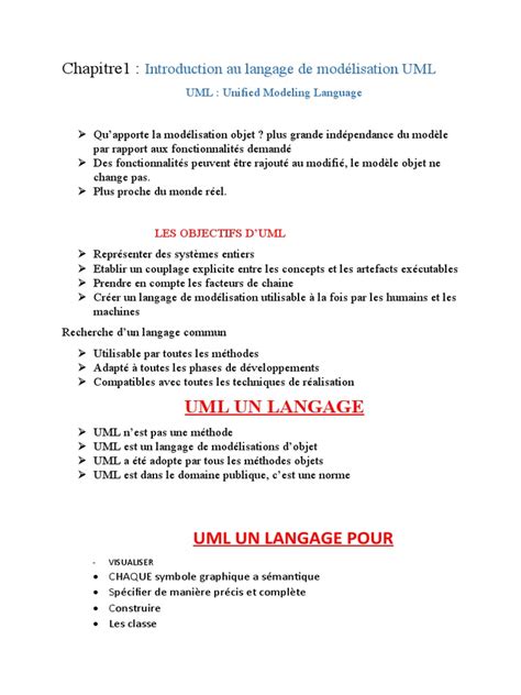Introduction Au Langage Uml Pdf Cas Dutilisation Langage De Modélisation Unifié