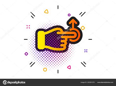 Drag Drop Gesture Icon Slide Arrow Sign Swipe Action Vector Stock