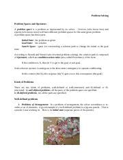 Problem Solving Spring Docx Problem Solving Problem Spaces And Operators A Problem Space Is