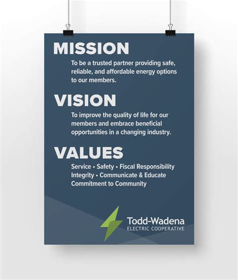 Mission Vision And Values Statement Todd Wadena Electric Cooperative