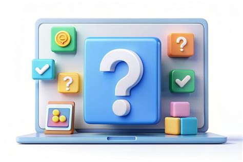 3d Computer And Ask Me A Question Illustration User Interface Window Template Collection Modern