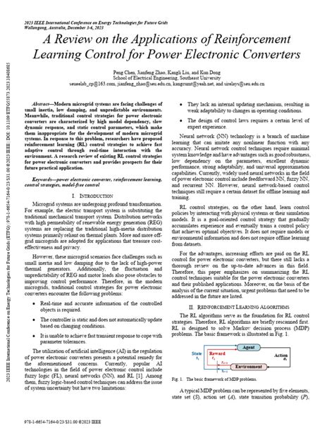 A Review On The Applications Of Reinforcement Learning Control For