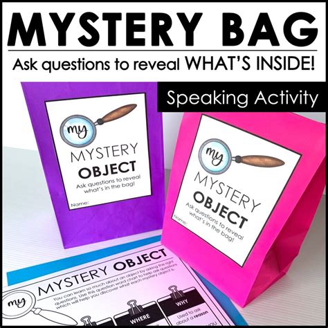 Mystery Bag Object Guessing Game Asking And Answering WH Questions Made By Teachers