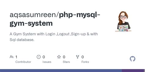 Github Aqsasumreen Php Mysql Gym System A Gym System With Login Logout Sign Up With Sql
