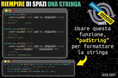 Java Pad String Riempire Una Stringa Con Spazi Alfa Soft Srl