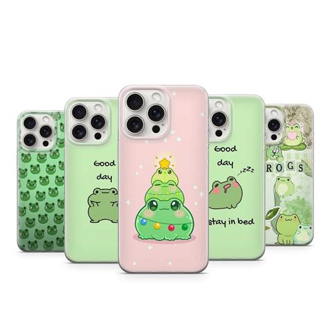 Kawaii Frog Phone Case Cottagecore Animal Toad Cover Cute Green Frog