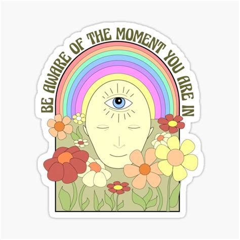 Be Aware Or The Moment You Are In Meditation Illustration Sticker