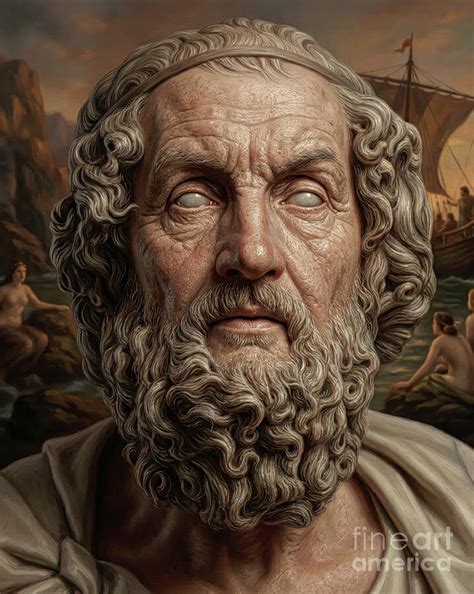 Homer Greek Poet Ancient Greece Iliad Odyssey Digital Art By