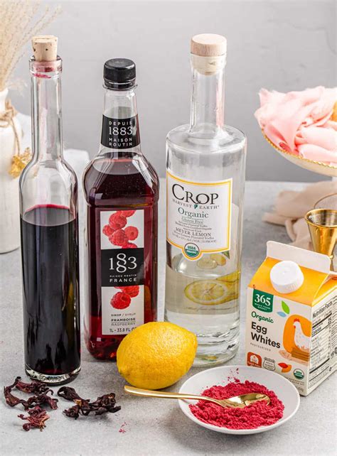 Hibiscus Vodka Cocktail With Raspberry Syrup