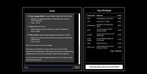 Lucy Ai Pc Building Assistant Devpost