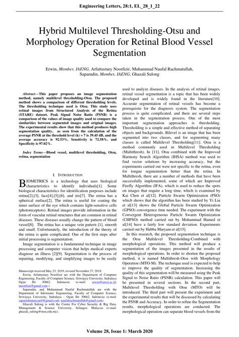Pdf Hybrid Multilevel Thresholding Otsu And Morphology Operation For