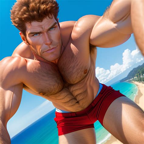 Rule 34 Abs Ai Generated Armpits Arms Up Bara Beach Chest Hair David Hasselhoff Hairy Male