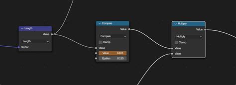 replace compare node with color ramp in order to have faded edges