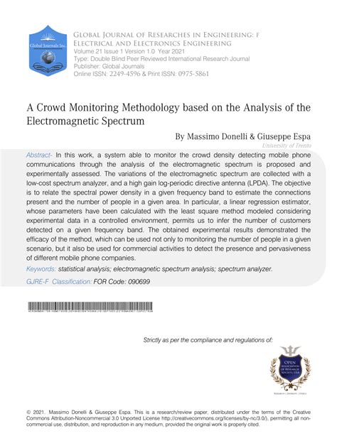 pdf a crowd monitoring methodology based on the analysis of the