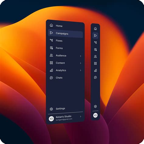 dual mode side navigation menu for a b2b saas product on behance