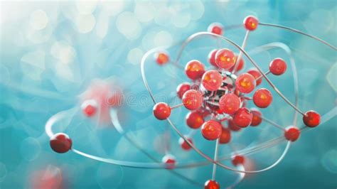 A 3d Model Of An Atom With Orbiting Electrons Highlighting The Nucleus