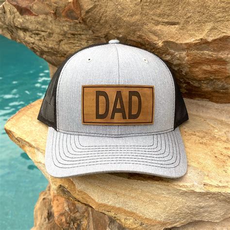 Dad Leather Patch Hat Etsy