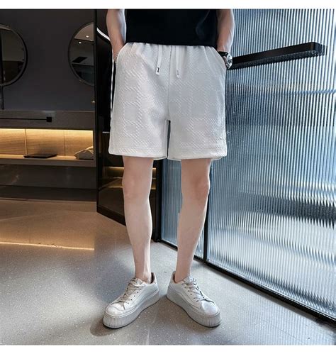 남자 흰반바지 부 여름 화이트 반바지 캐주얼 특이한 티몬