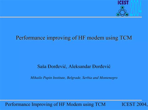 performance improving of hf modem using tcm ppt