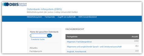 Dbis Datenbanken Finden — Universitätsbibliothek