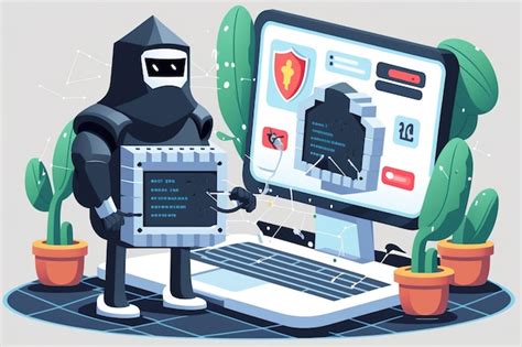 Cybersecurity Online Scams Involving Cybercrime Ai Robot Hacking