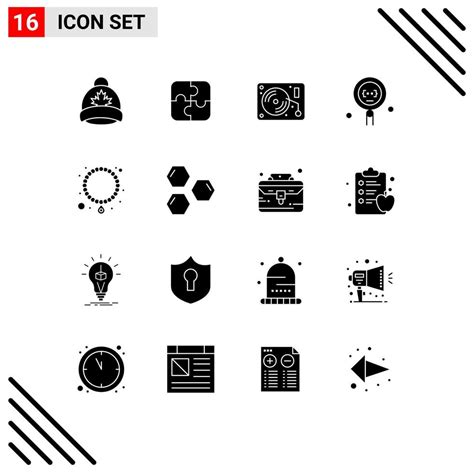Stock Vector Icon Pack Of 16 Line Signs And Symbols For Jewelry Programming Music Development