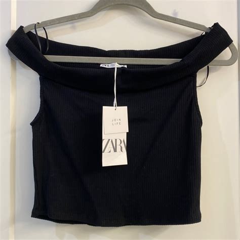 Zara Tops Zara Off The Shoulder Crop Top Poshmark