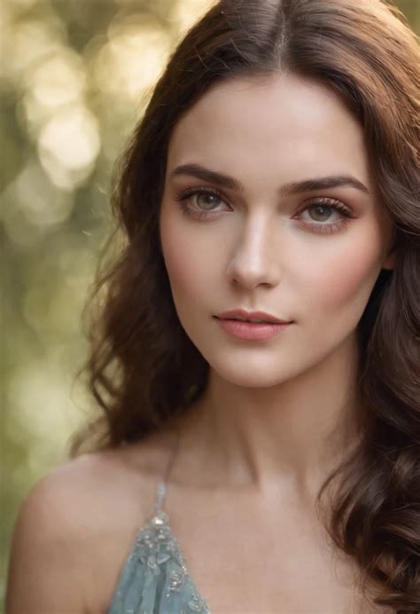 아름답고 매혹적인 중세 소녀 큰 회색 눈 어두운 속눈썹의 부드럽고 넓은 컬이 있는 진한 빨간색 머리 부드러운 피부 하얗고 우유빛 Seaart Ai