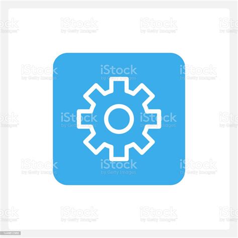 Active Settings Button Ui Element Template Stock Illustration