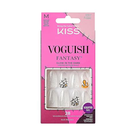 Kiss Voguish Fantasy Halloween Nails Black Medium Length