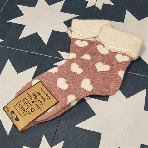 Jess And Lou Cosy Cuff Socks Pink Heart A Year Of Dates