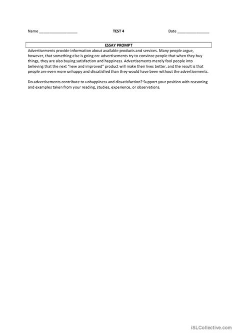 Summative Test English Esl Worksheets Pdf And Doc