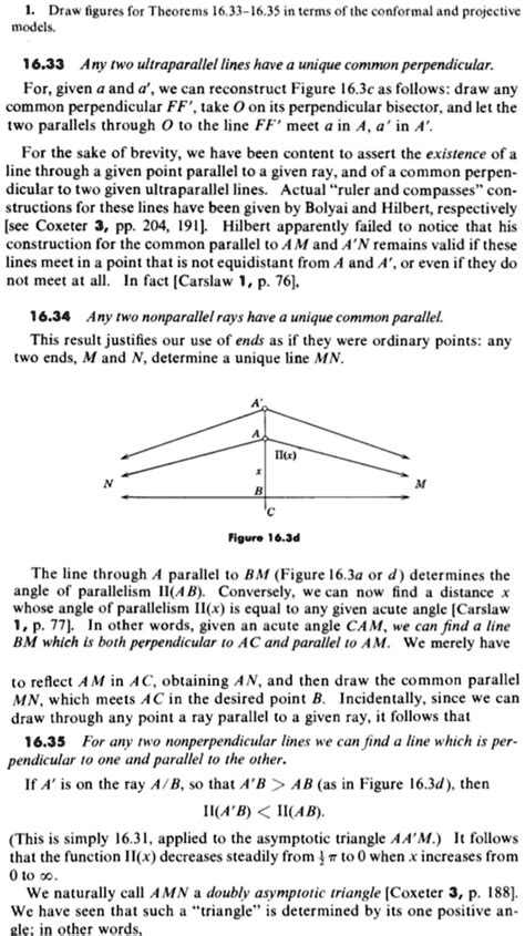 Hyperbolic Geometry Only Do The Conformal Model 1 Draw Figures For Theorems 16331635 In Terms Of