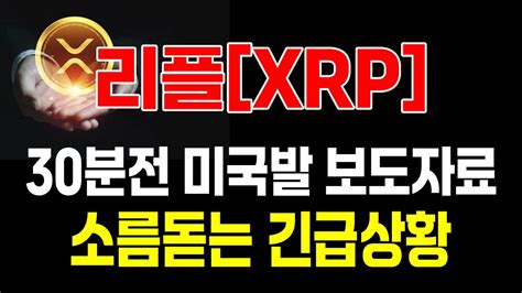 리플 전망 30분전 소름돋는 미국발 속보 Xrp 엑스알피 Xrpcoin 업비트시황 코인시황 급등코인추천리플대응