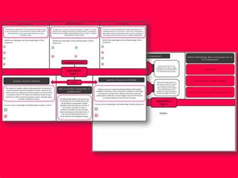 Ocr Gcse Business Revision Operations Teaching Resources