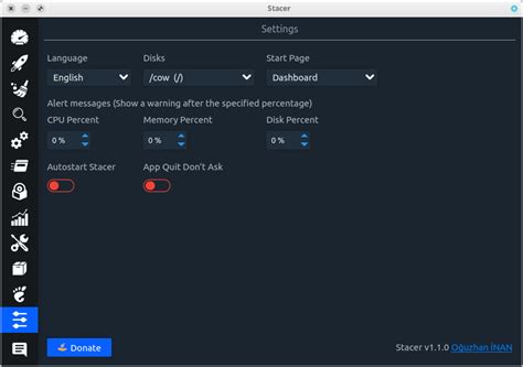 Screenshots Of Stacer App In Modicia Linux