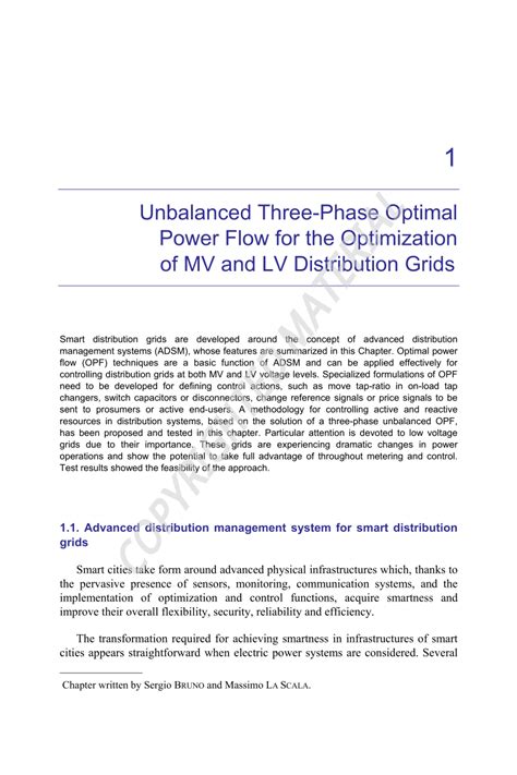 Pdf Unbalanced Three Phase Optimal Power Flow For The Optimization Of