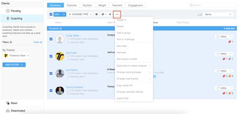 How To Bulk Assign Actions For Clients Abc Trainerize Help Center