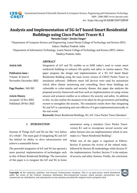 Pdf Analysis And Implementation Of 5g Iot Based Smart Residential