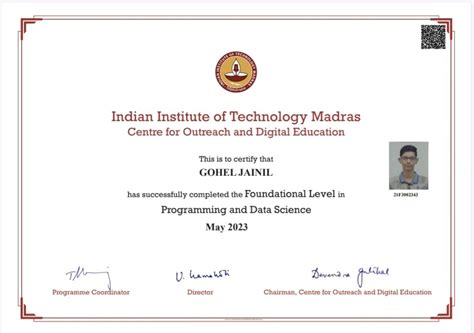 Jainil Gohel On Linkedin Programming Datascience Iitmadras Certificate Foundationallevel