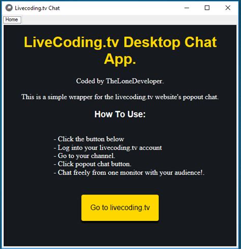 LiveCoding Tv Desktop Chat Uriahs Victor