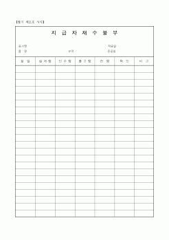 제조 생산 지급자재수불부