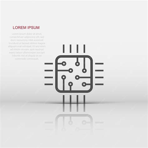 Premium Vector Computer Cpu Icon In Flat Style Circuit Board Vector Illustration On White