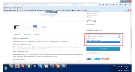 OpenCart Equal Options